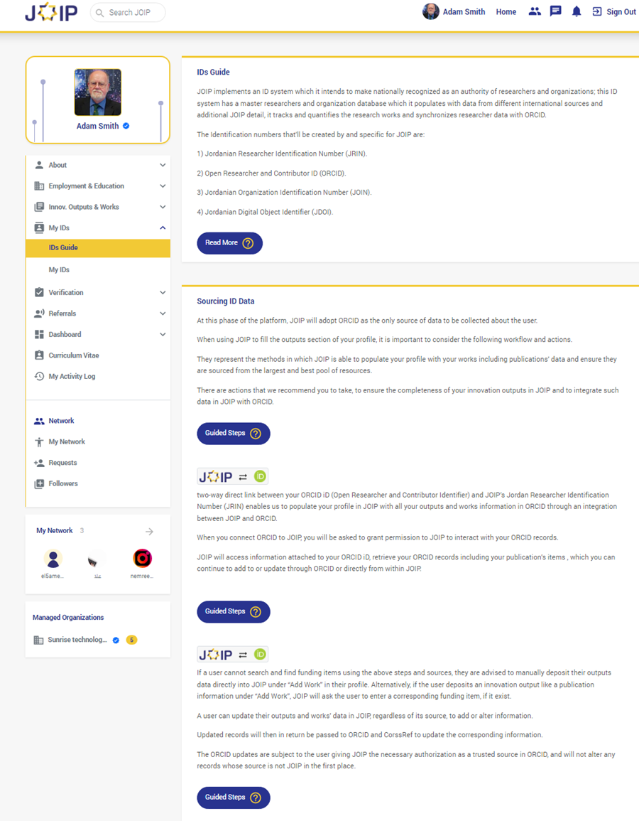 My IDs page – Help Center